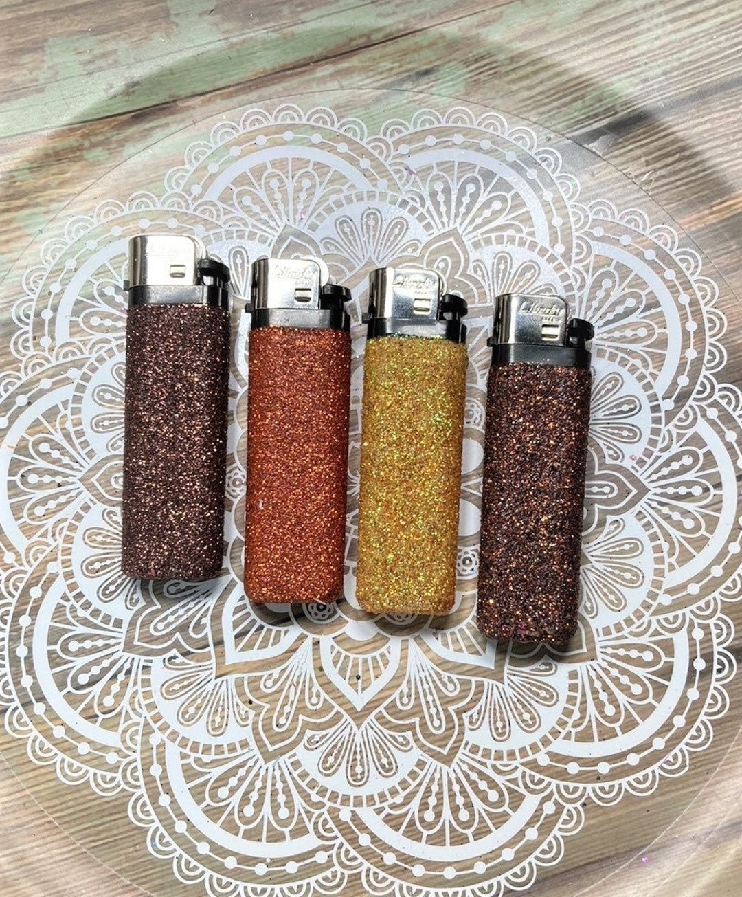 Fall Color Glitter Lighters, Glam Thanksgiving Lighter Set, Fun ...