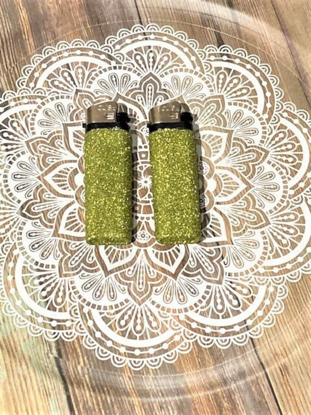 Neon Green Glitter Lighters: Glam Party Favors, Meditation Tool - Etsy