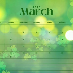 March 2026 Calendar Page, Instant Download, Print Your Own Pages, St ...