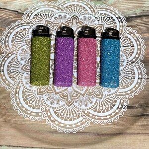 Pastel Glitter Lighters, Glam Lighter Set, Pretty Disposable Lighters ...