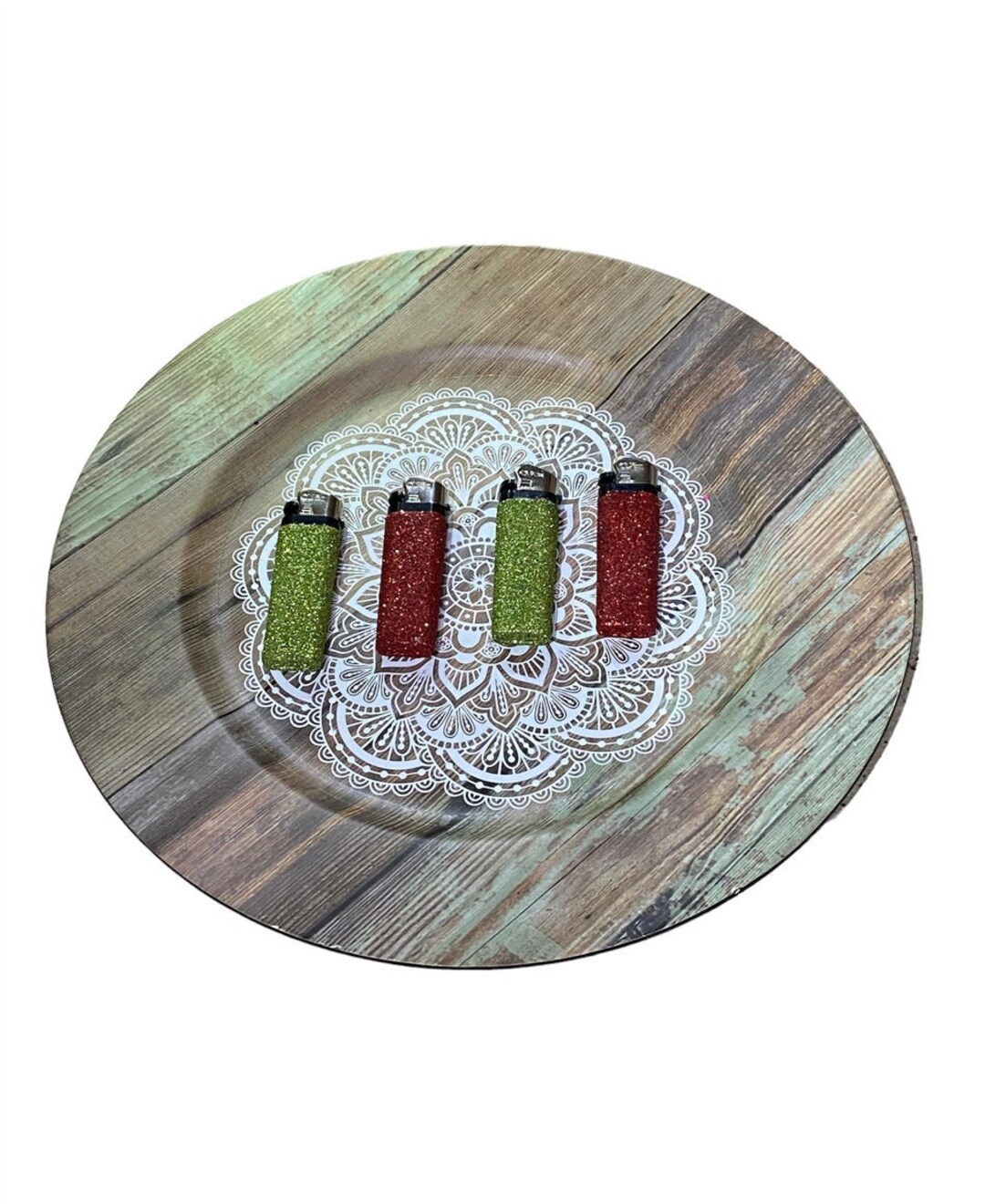Red and Green Glitter Lighters, Glam Holiday Lighter Set, Festive ...