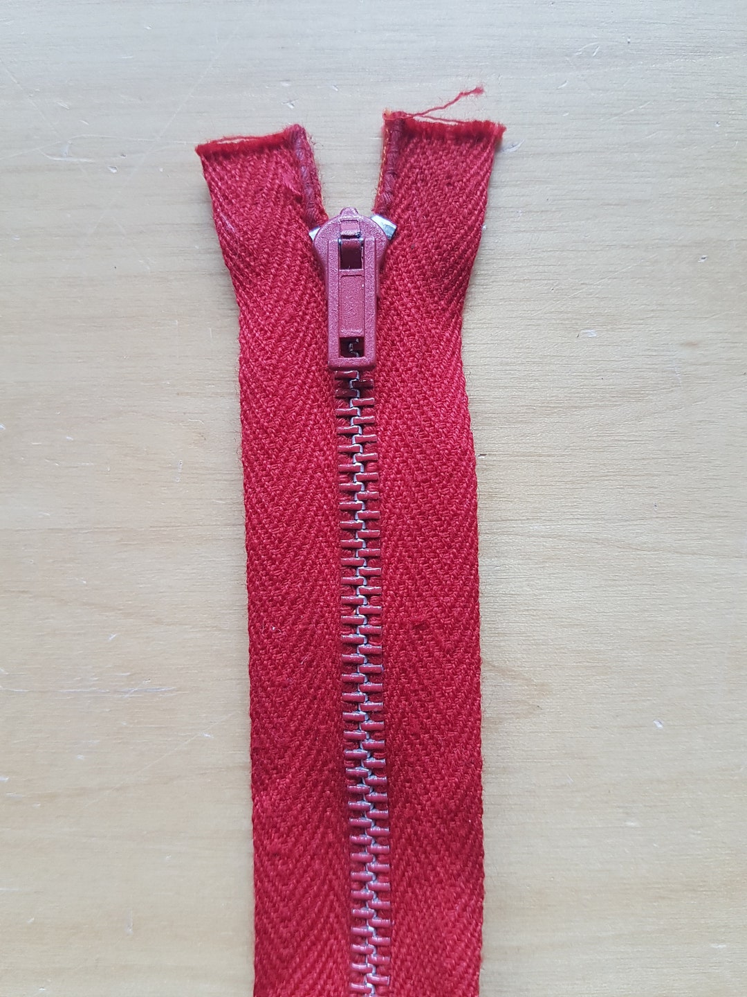 Blood Red Metal Zip Vintage 21 Inch 53.5cm Closed End - Etsy