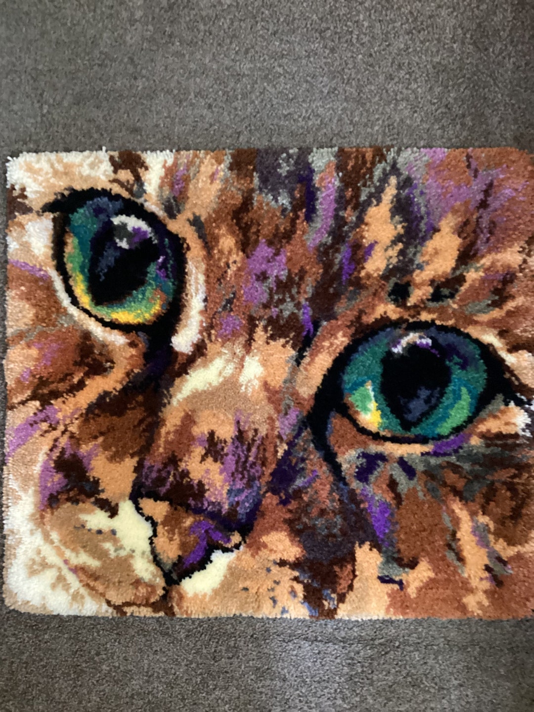 Hand Hooked Cat Rug - Etsy