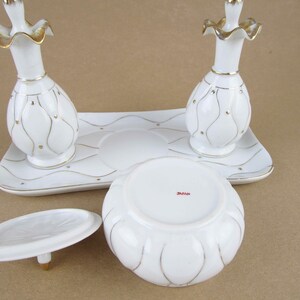 Vintage Japanese Dresser Vanity Set - White With Gold Detailing ...