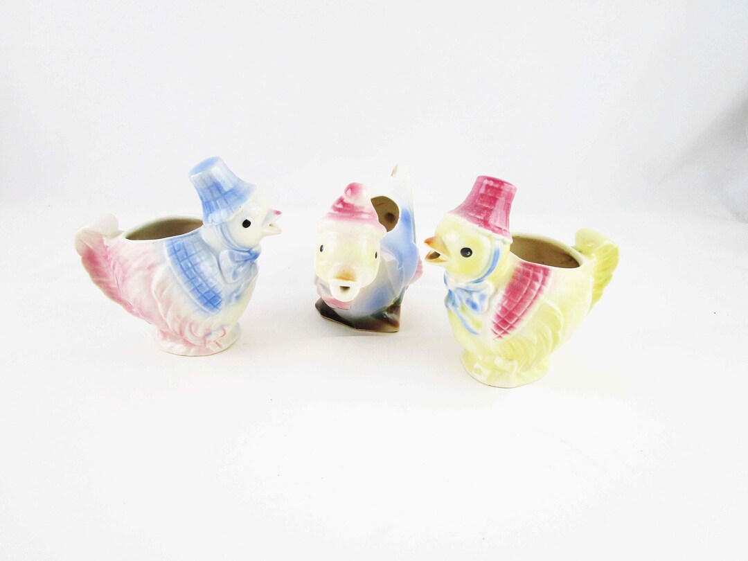 Vintage Spalding Pastel Pottery Creamers: Chickens & Duck, 1940s - Etsy