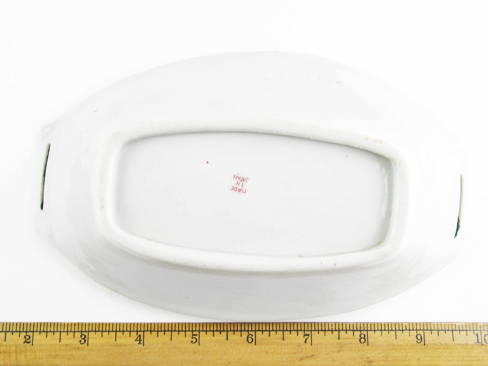 Hand-painted Porcelain Boat-shape Bowl Scooped Ends With | Etsy