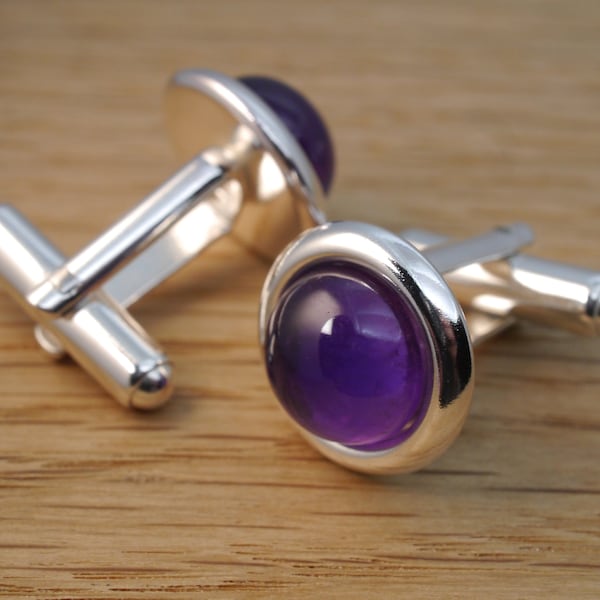 Amethyst Cufflinks - Etsy