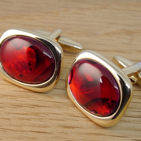 Red Cufflinks - Etsy