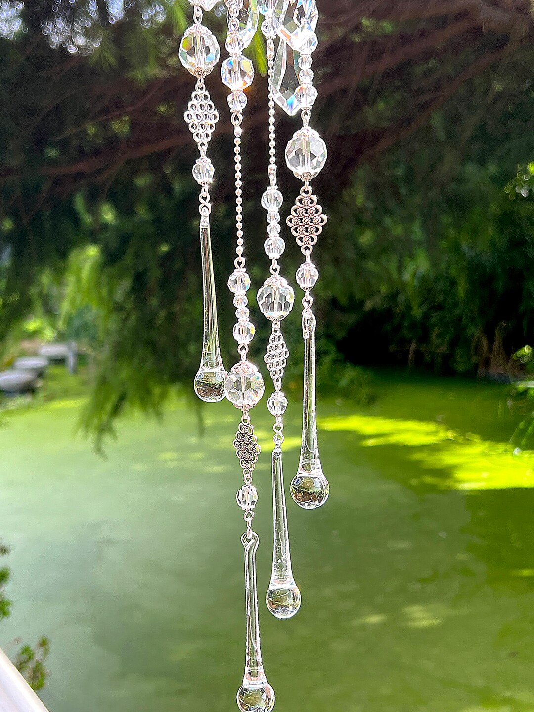 Long Elegant Suncatcher Chandelier, Sun Catcher Crystals for Windows ...