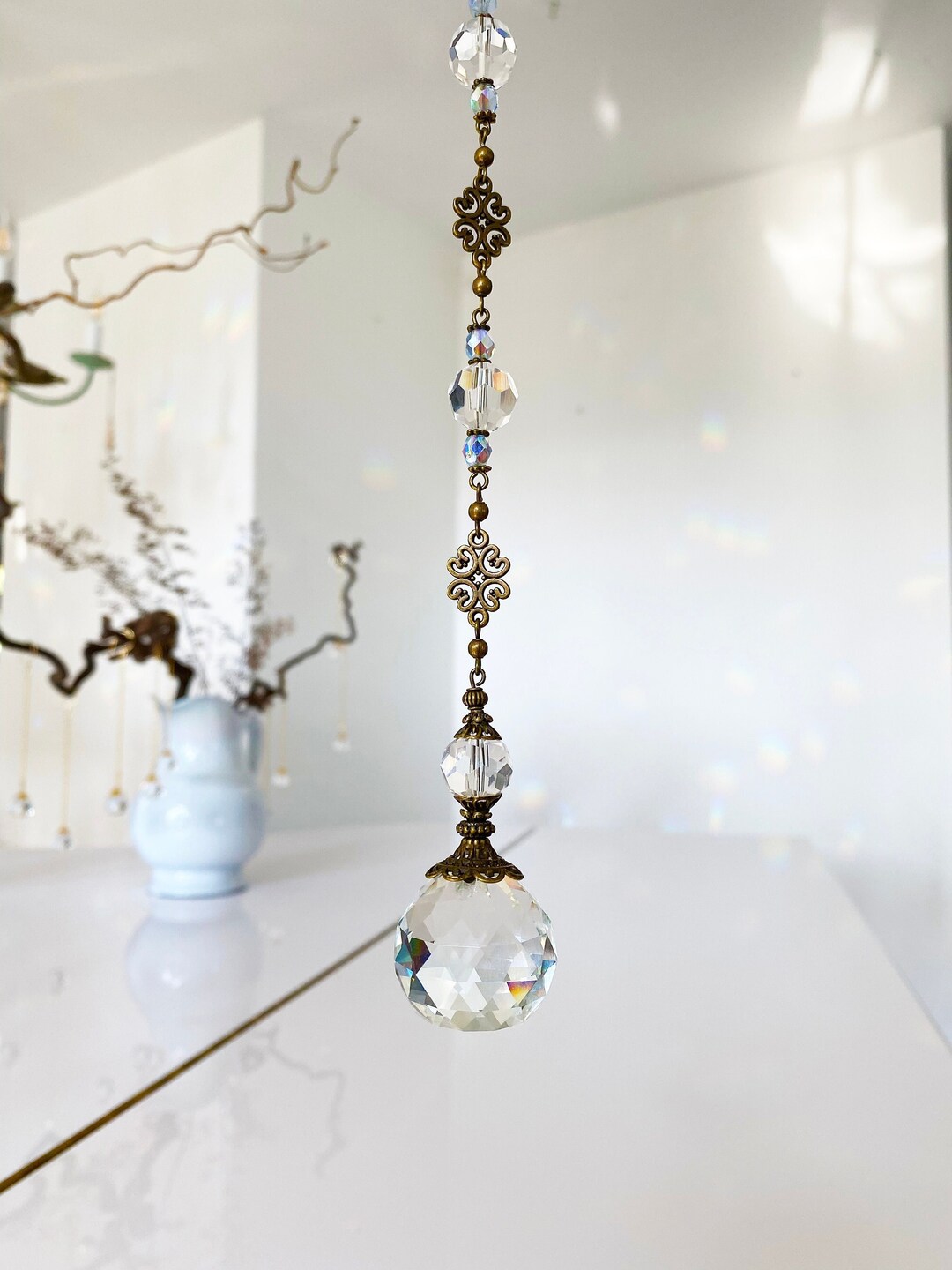 Elegant Crystal Ball Suncatcher, Suncatcher Crystals for Windows ...