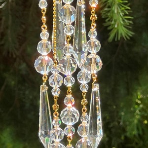 Golden Gorgeous Suncatcher Chandelier, Sun Catcher Crystals for Windows ...