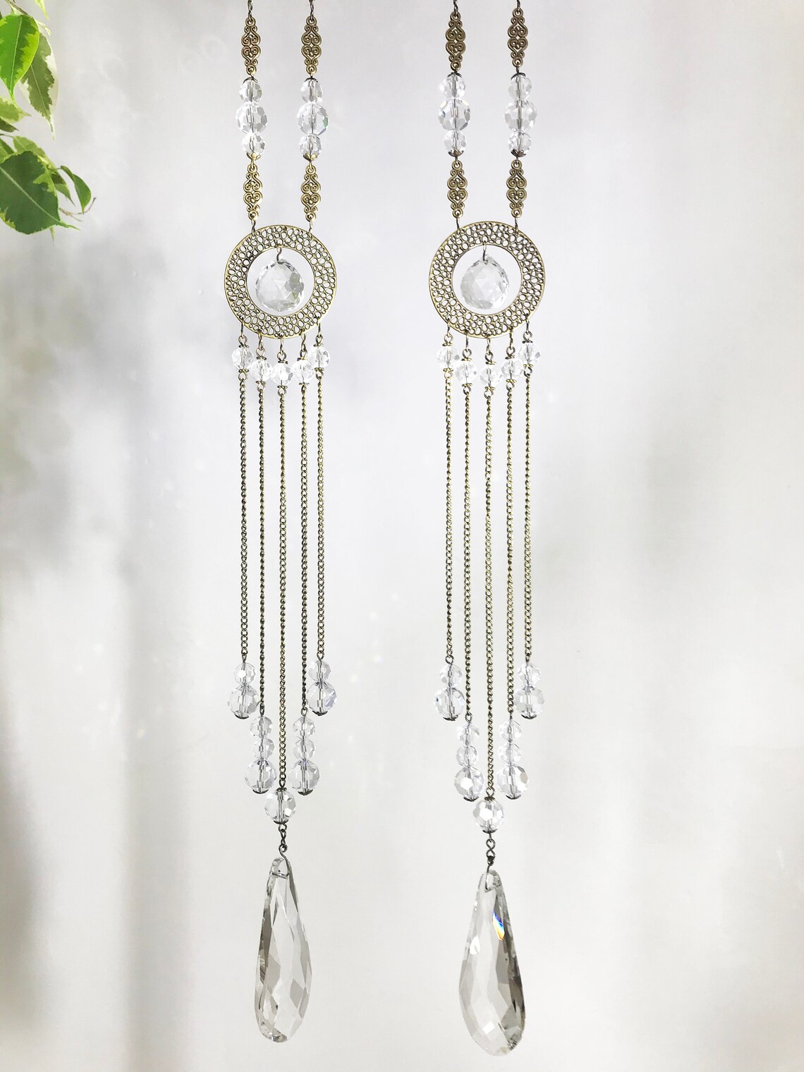 Elegant Long Unique Crystal Window Decoration Suncatcher - Etsy