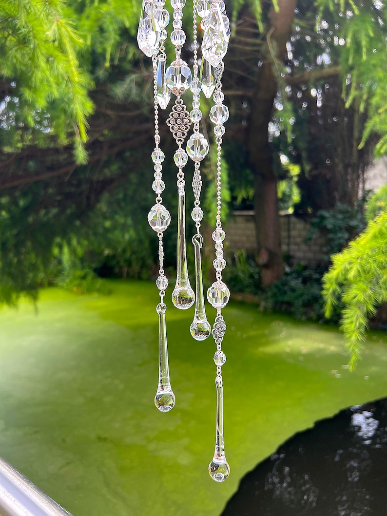 Long Elegant Suncatcher Chandelier, Sun Catcher Crystals for Windows ...