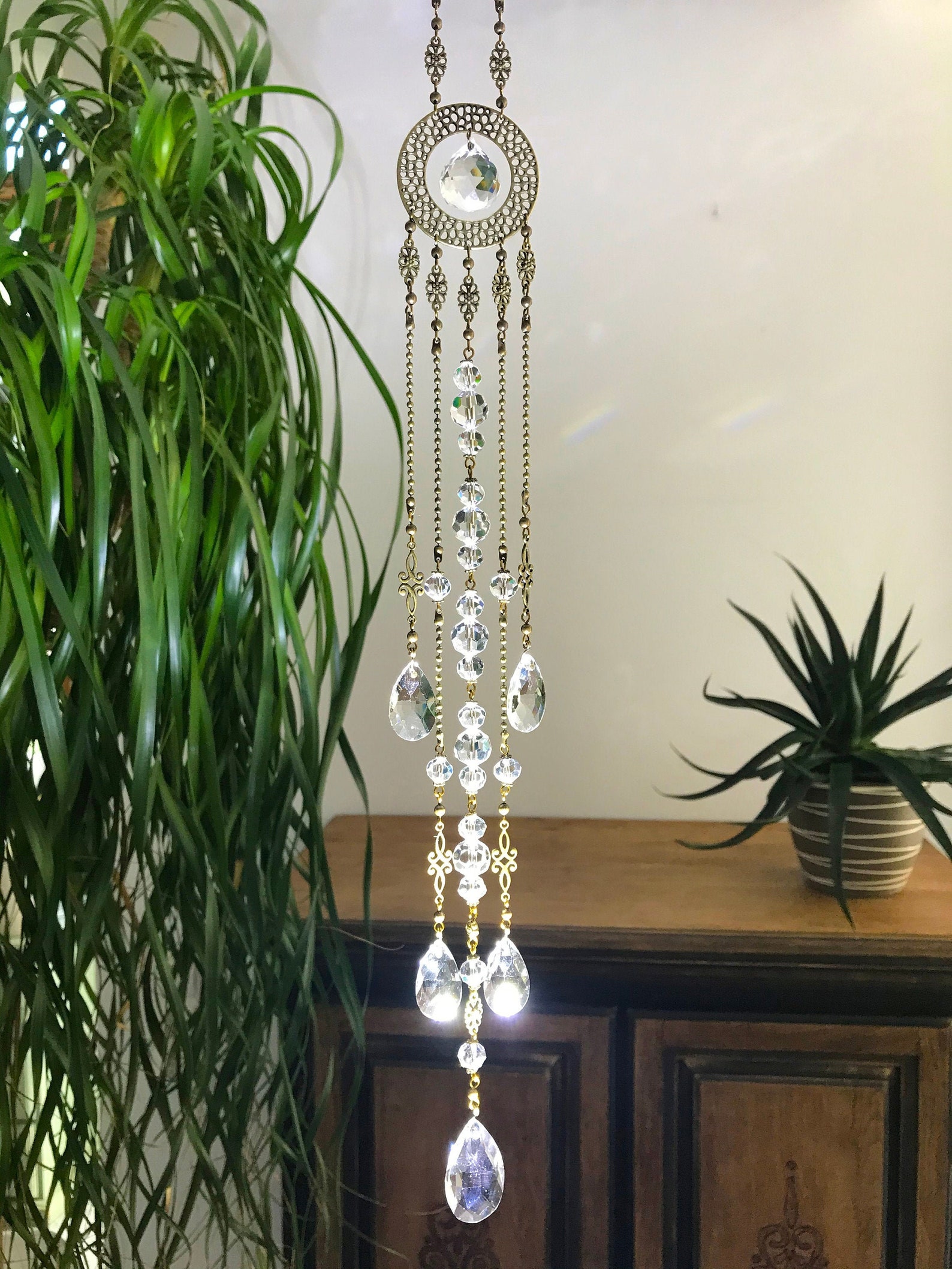 Unique Crystal Window Decoration Suncatcher Chandelier - Etsy