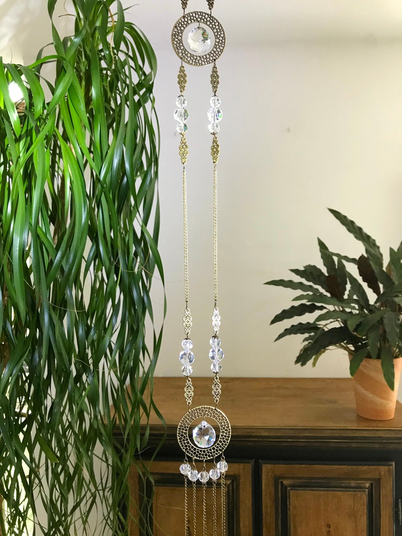Elegant Long Unique Crystal Window Decoration Suncatcher - Etsy