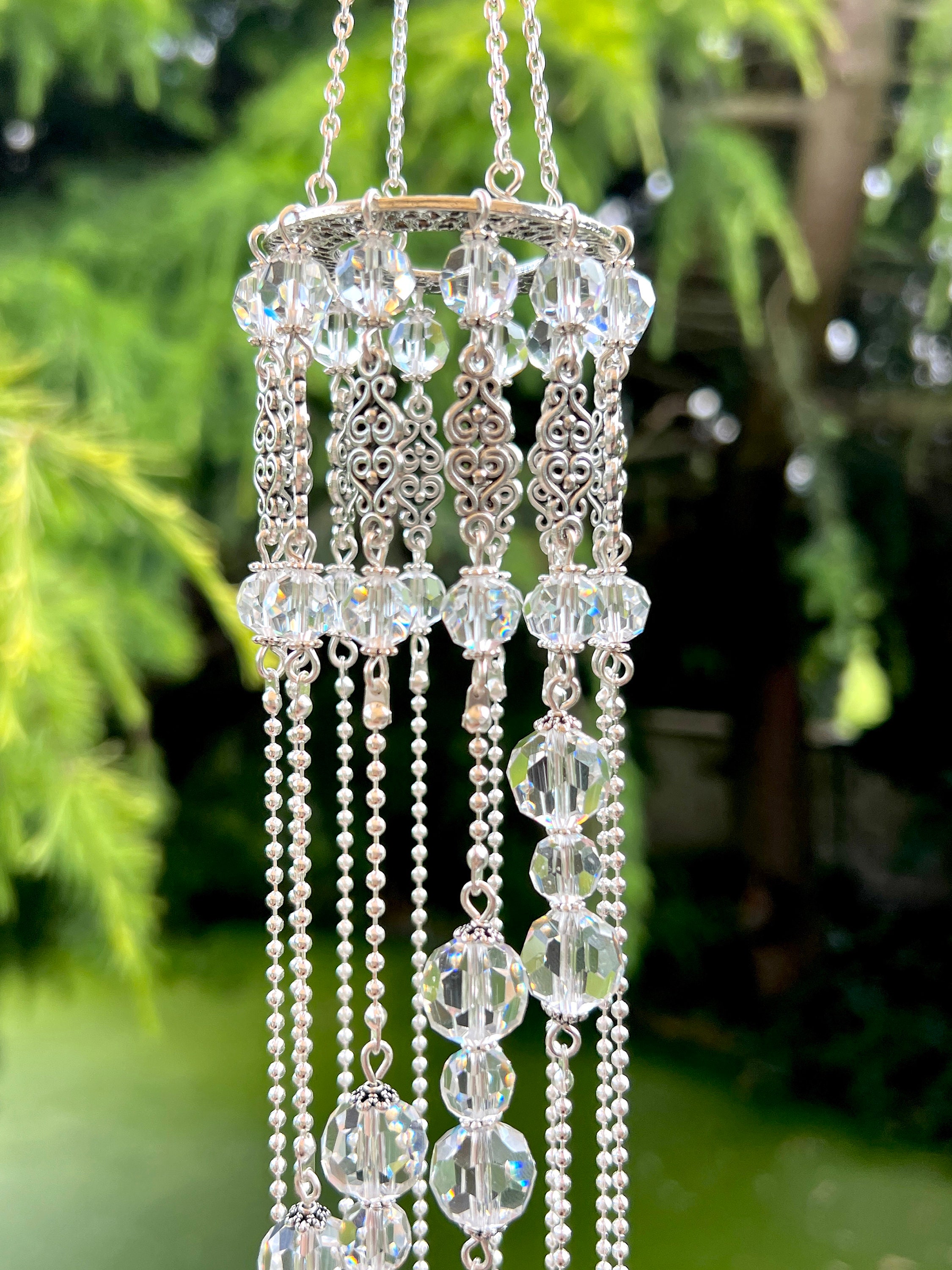 Long Elegant Suncatcher Chandelier, Sun Catcher Crystals for Windows ...