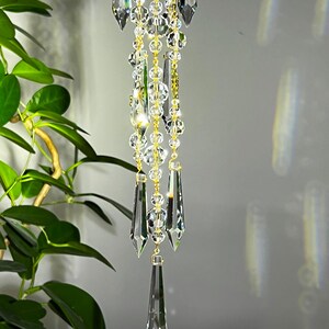 Golden Gorgeous Suncatcher Chandelier, Sun Catcher Crystals for Windows, Decor Crystals ...