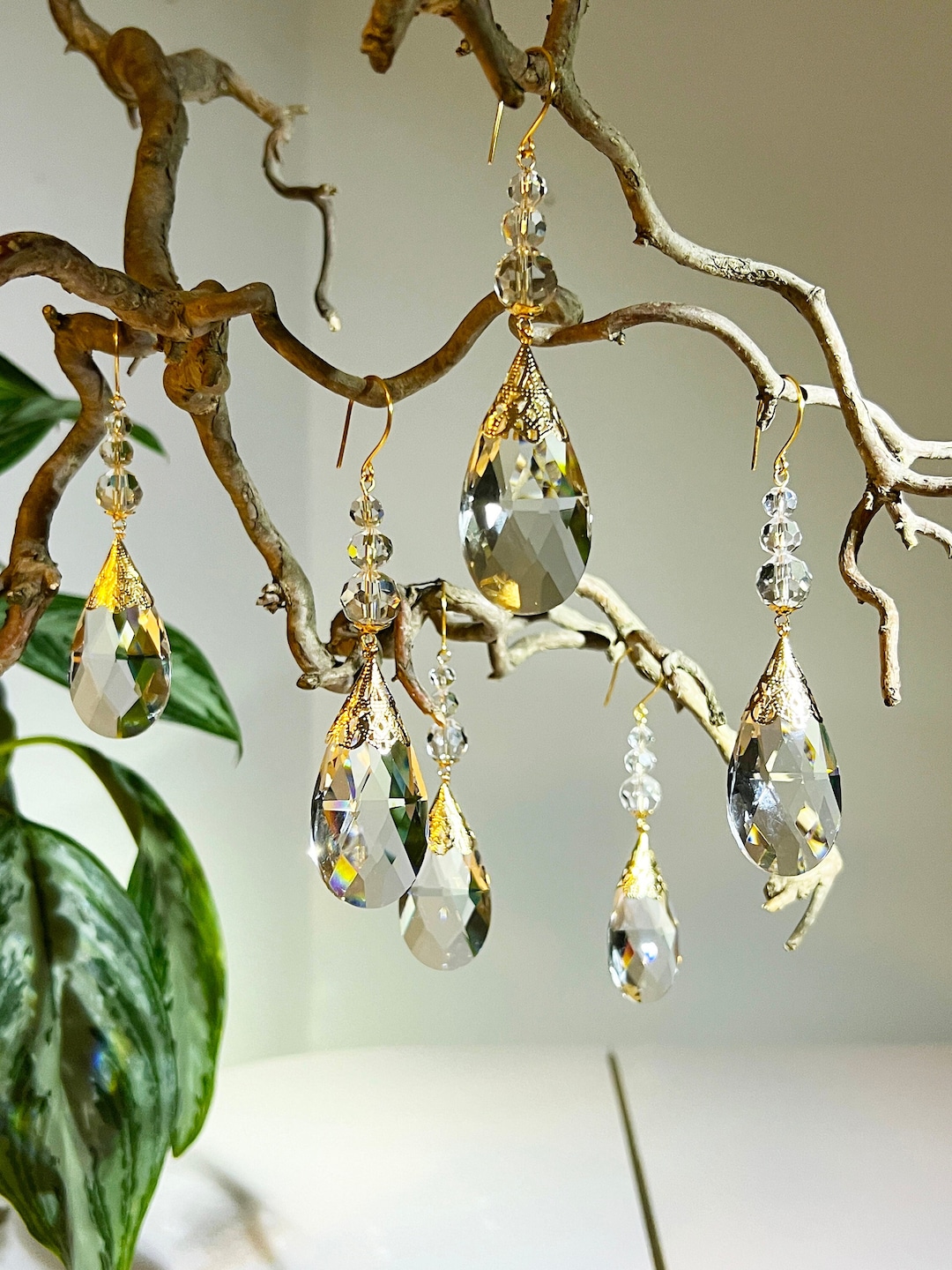 Crystal Glass Decoration Drops: Rose Gold, Bronze, Silver Holiday Decor ...