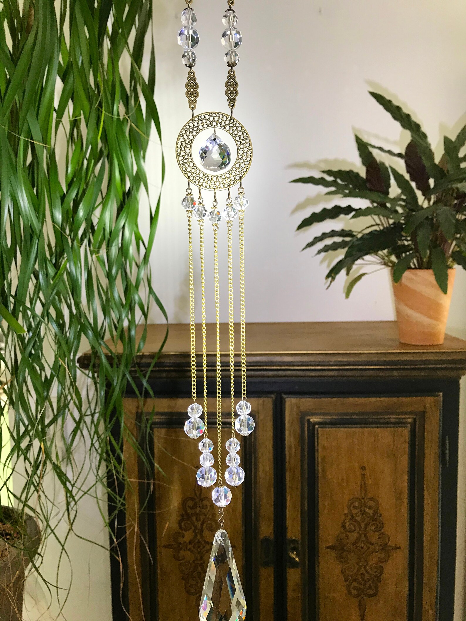 Elegant Long Unique Crystal Window Decoration Suncatcher - Etsy