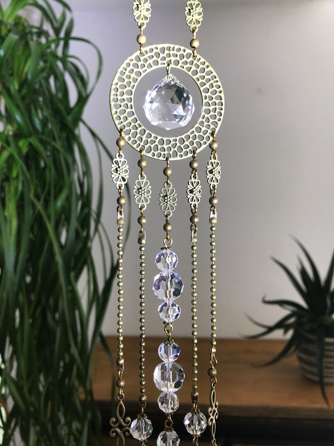 Unique crystal window decoration suncatcher chandelier | Etsy
