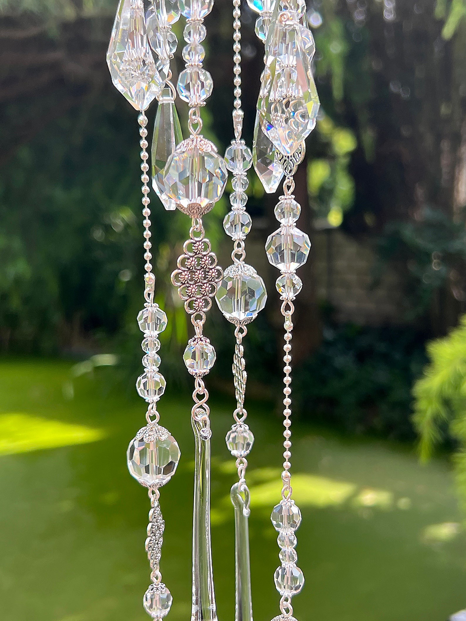 Long Elegant Suncatcher Chandelier, Sun Catcher Crystals for Windows ...