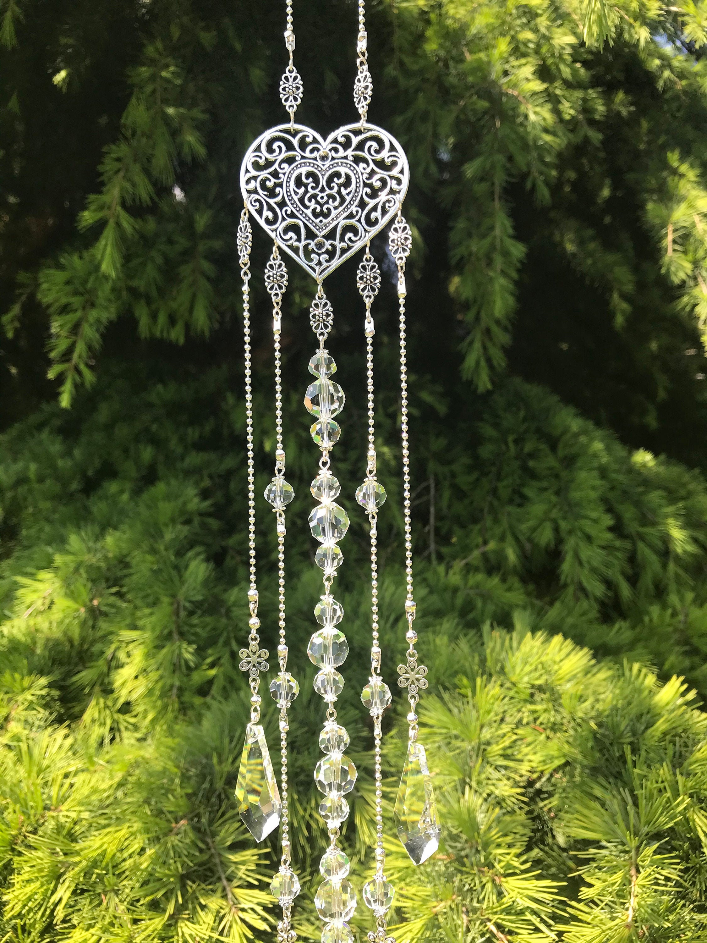 Unique crystal window decoration suncatcher chandelier | Etsy