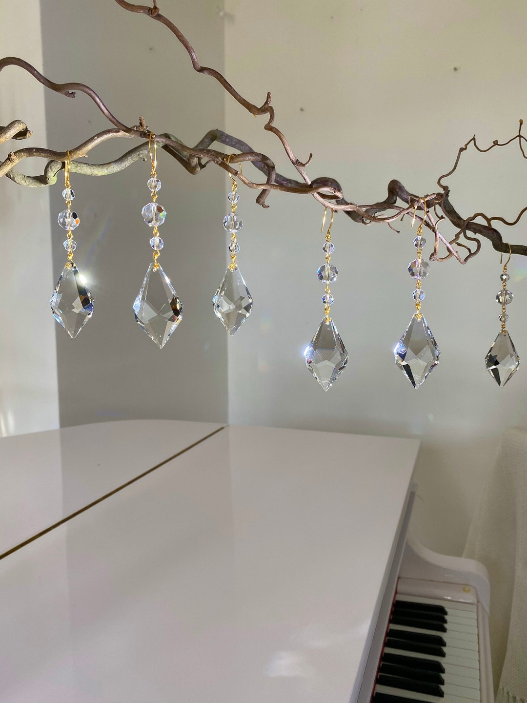 6 or 9-set Elegant Crystal Decor Hangings, Suncatcher Crystals for ...