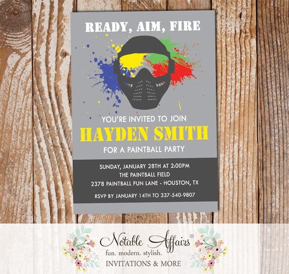 Paintball Mask with splatter - Ready Aim Fire Paint Ball - Paintball ...