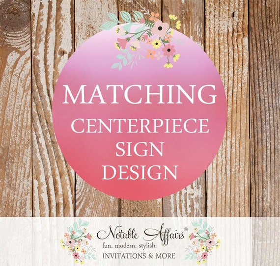 Matching Sign Welcome Sign Centerpiece Sign Sign for | Etsy