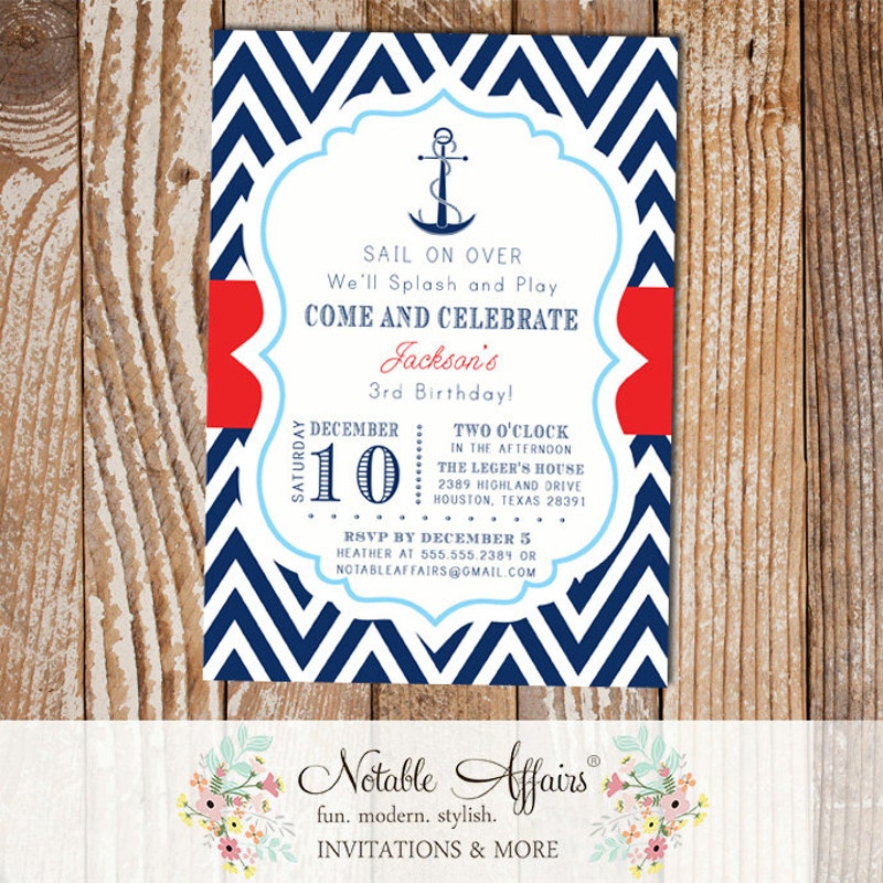 Navy and Red Chevron - Etsy