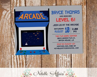 Arcade Birthday Party Thank You Card: Digital Printable File - Etsy