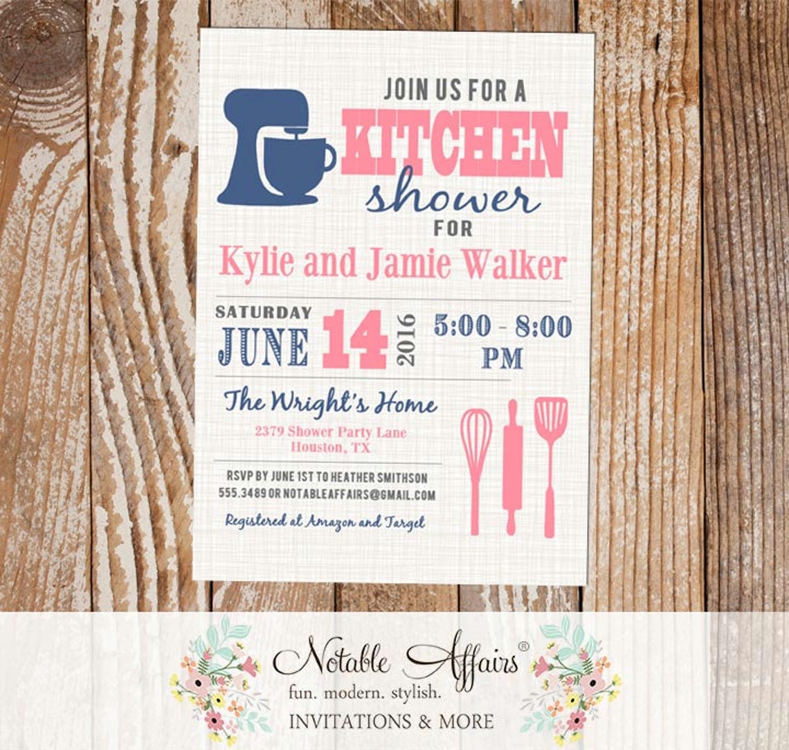 Kitchen Pantry Shower on Brown Linen Housewarming Party Stock - Etsy