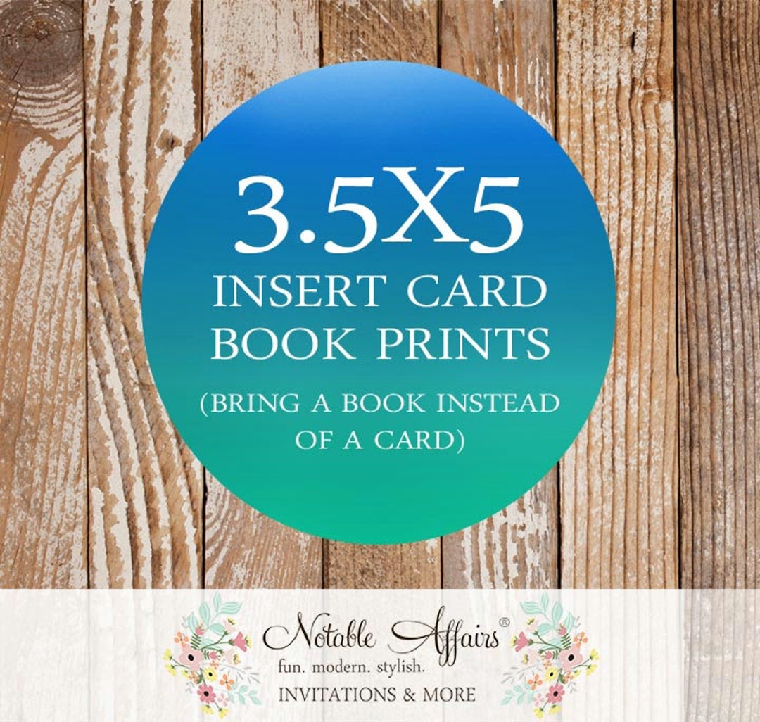 Printing for Insert Book Cards - Please Bring a Book Instead of a Card ...