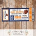 Football Tailgate Birthday Party Football Ticket Invitation Orange Dark ...