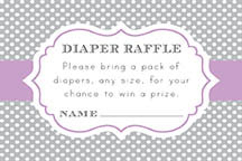 Matching Diaper Raffle Name Card Choose Your Colors and - Etsy
