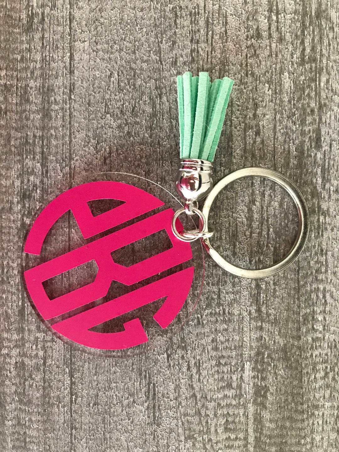 Personalized 2inch Acrylic Circle Keychain With Tassel / Monogram - Etsy