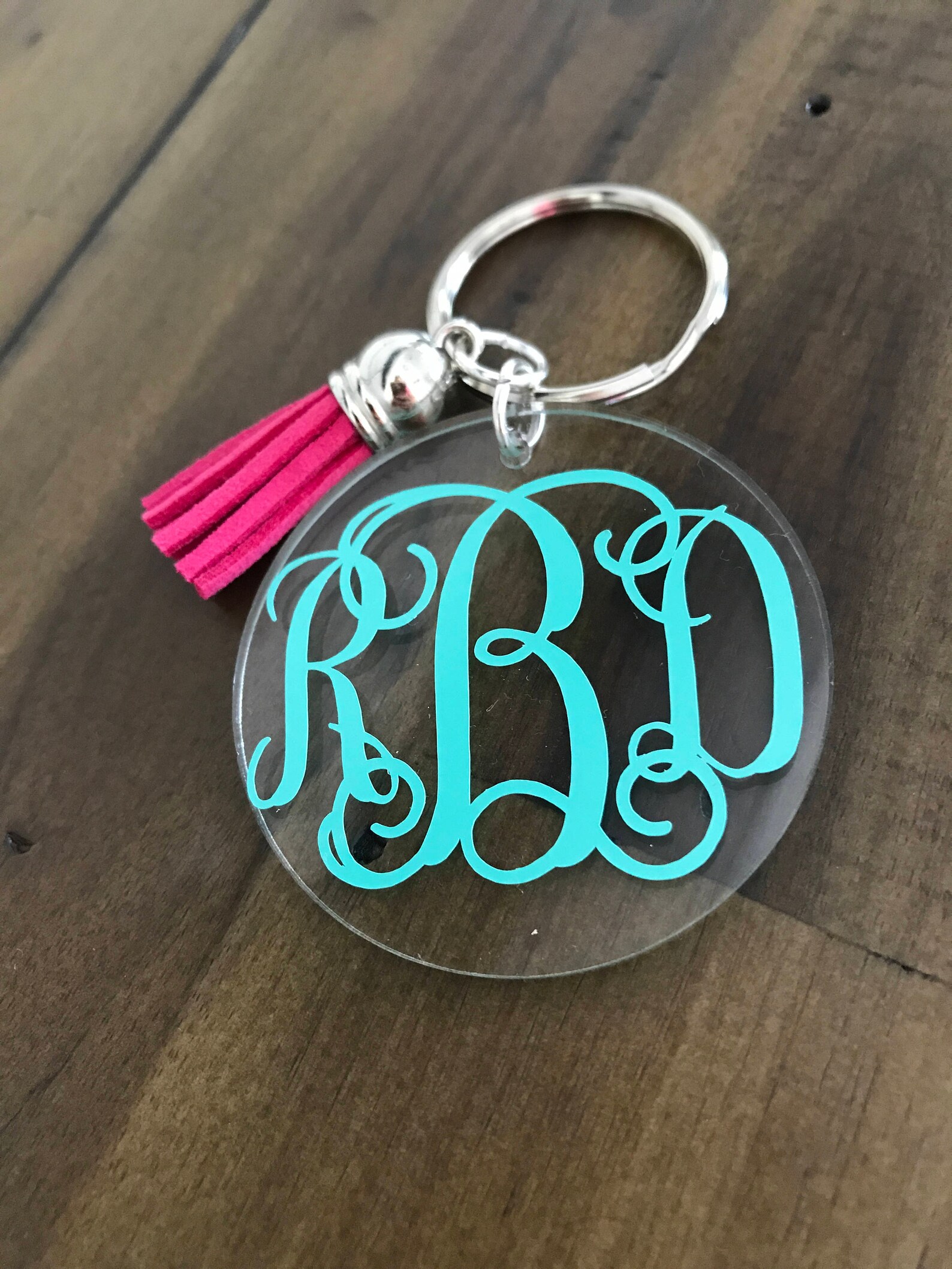 Personalized 2inch Acrylic Circle Keychain With Tassel / Monogram - Etsy