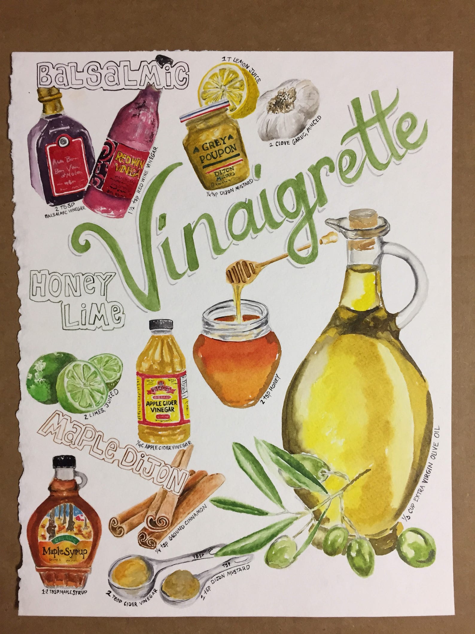 Vinaigrette Dressing Recipe Illustration - Etsy