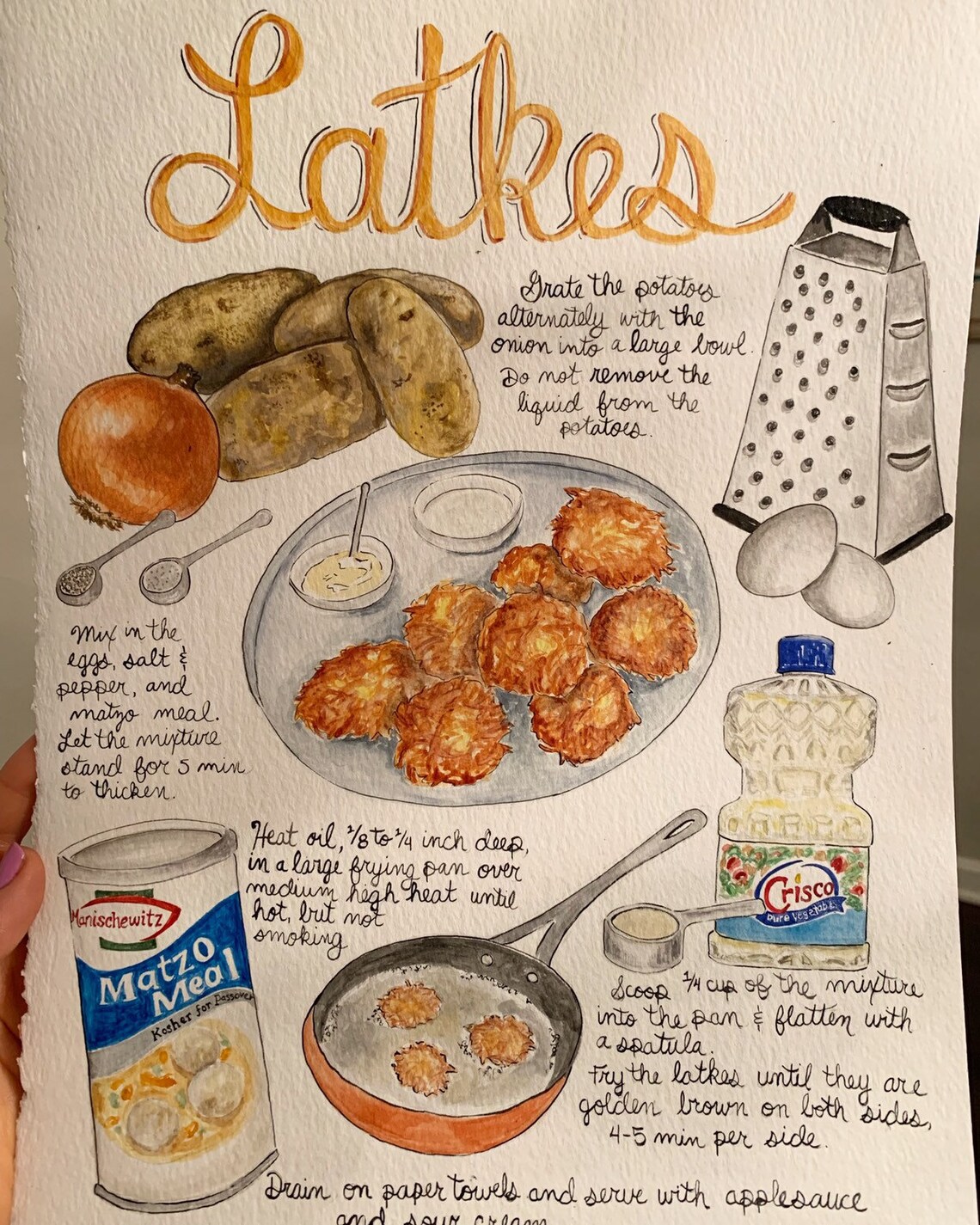 Latkes Recipe 11x14 Print - Etsy