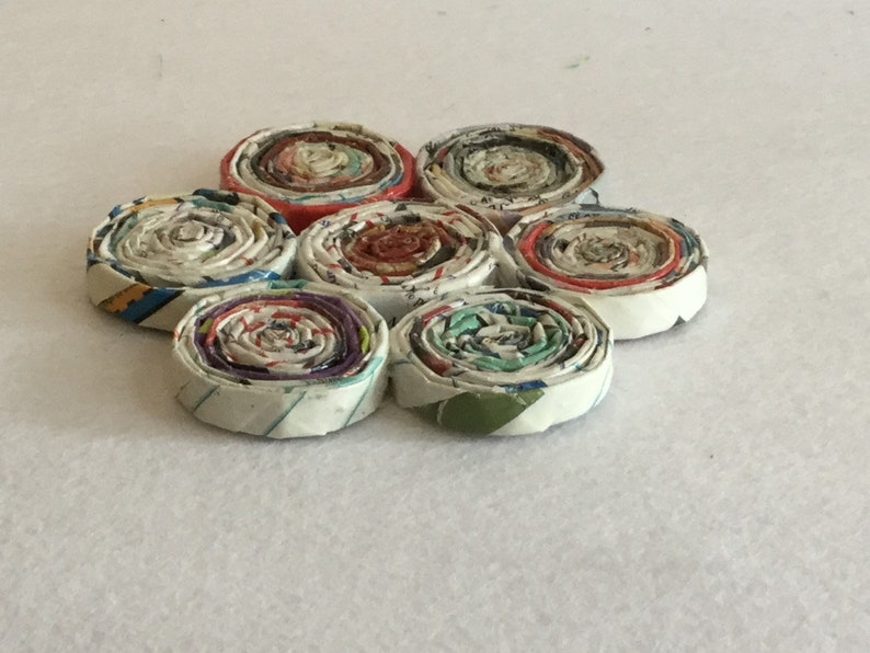 Recycled Magazine Coasters in Circular Rosette Style, Set of Four ...