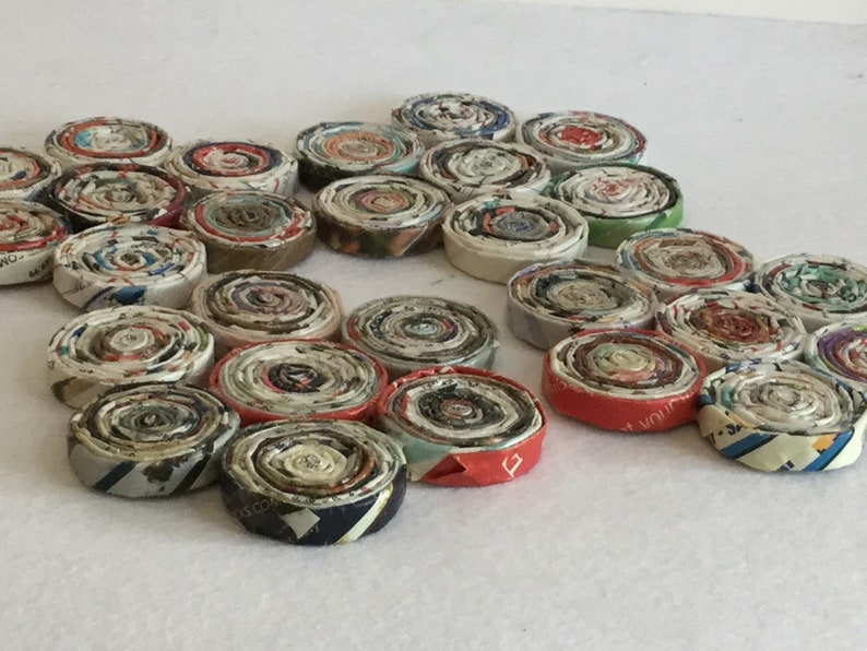 Recycled Magazine Coasters in Circular Rosette Style, Set of Four ...