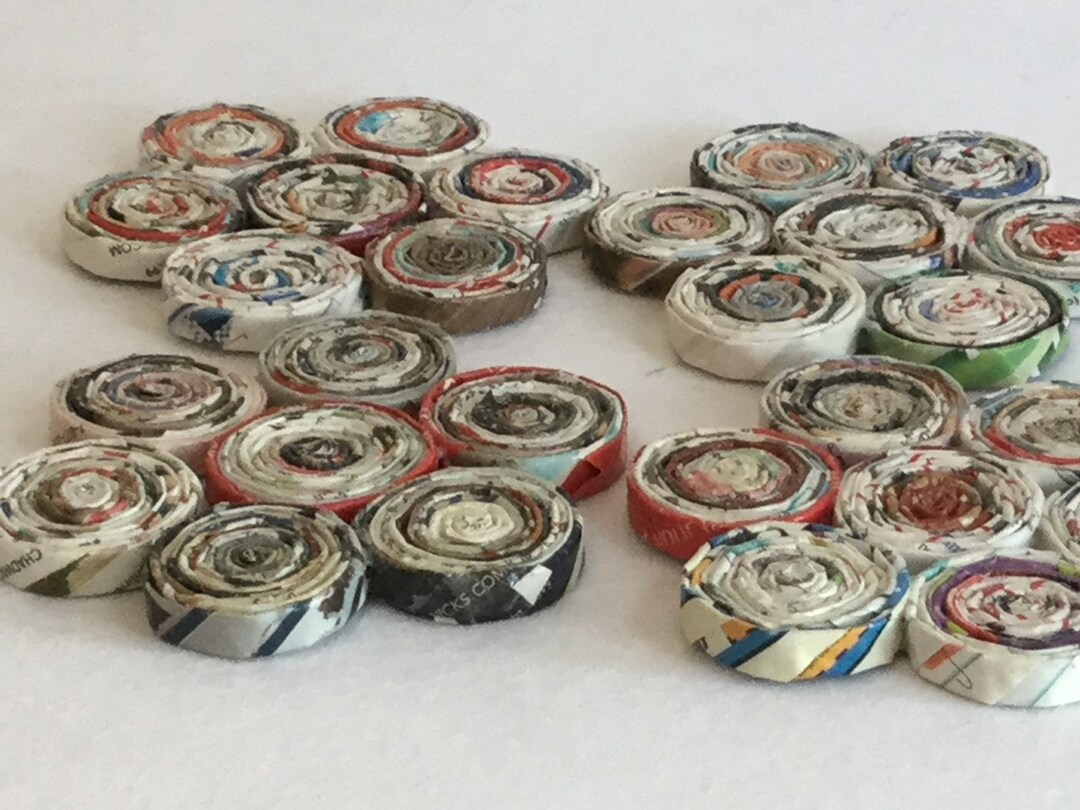 Recycled Magazine Coasters in Circular Rosette Style, Set of Four ...