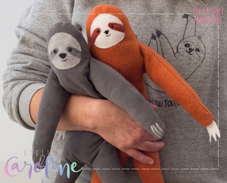 Downloadable Stuffed Toy Sloth Plush Sewing Pattern - Etsy