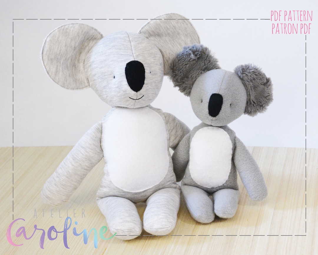 Koala Plush Sewing Pattern: DIY Stuffed Animal Rag Doll (PDF Pattern ...