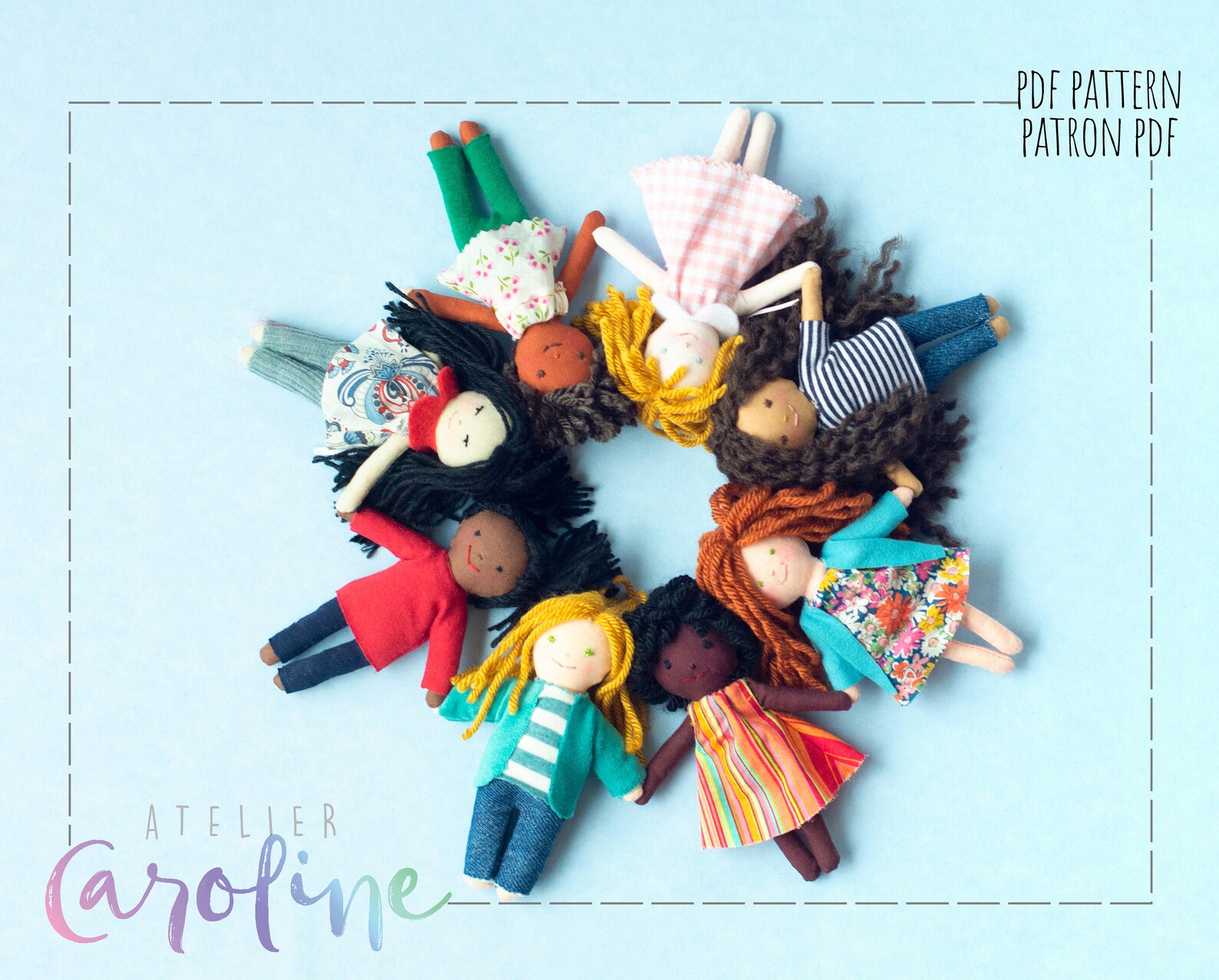 Mini Doll Sewing Pattern Downloadable Miniature Rag Doll and - Etsy UK