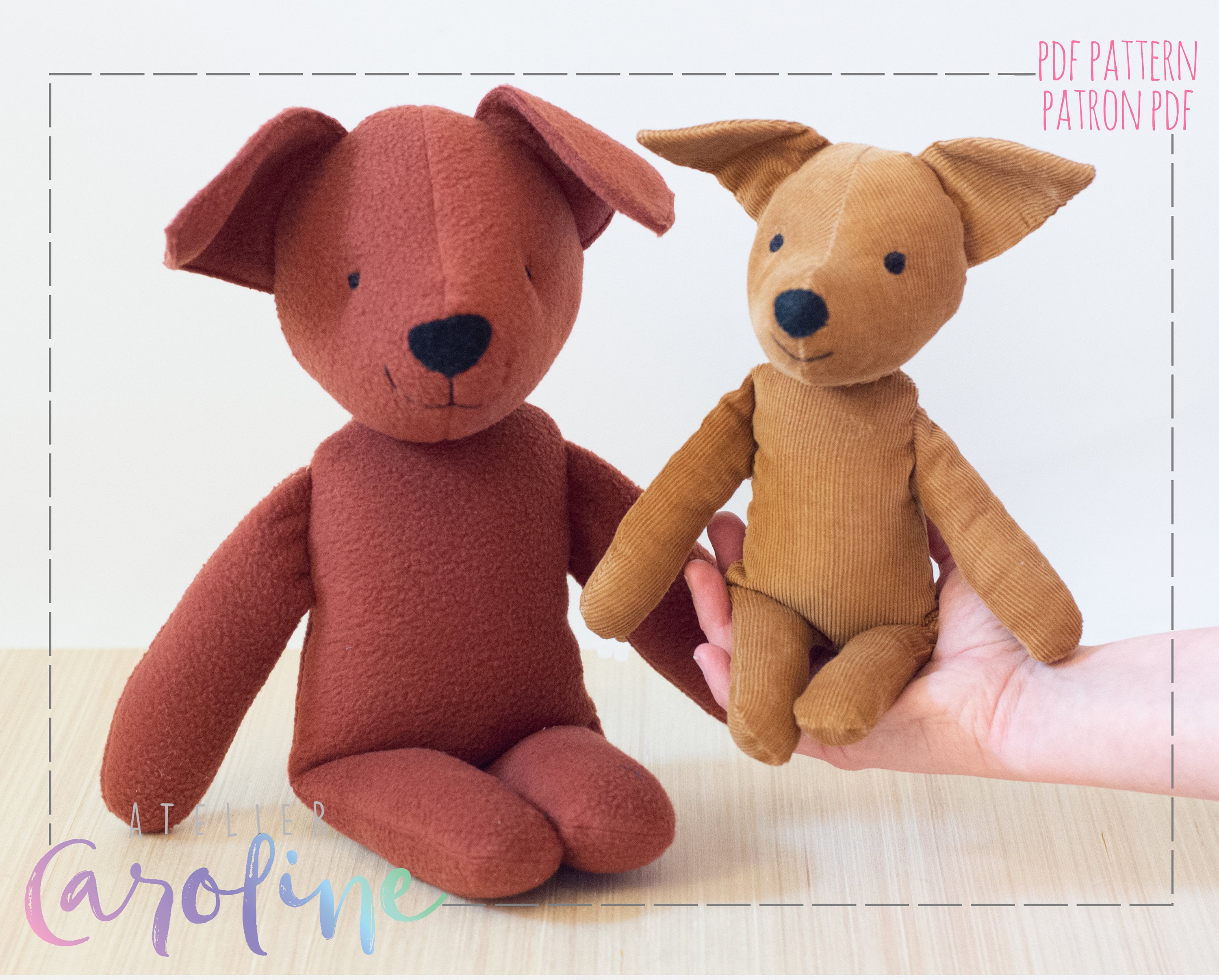 Downloadable Sewing Pattern and Tutorial Stuffed Toy Dog - Etsy Canada