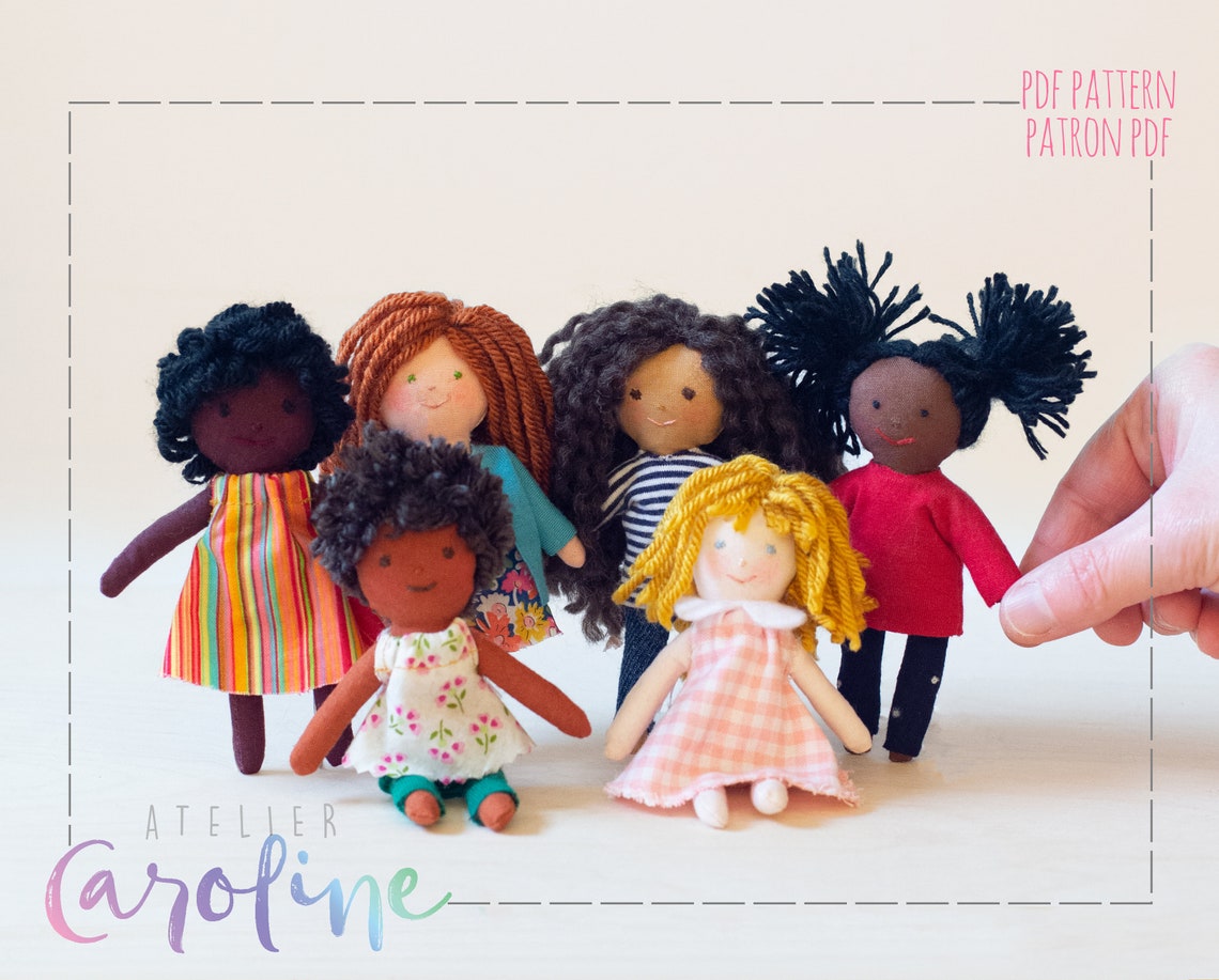 Mini Doll Sewing Pattern Downloadable Miniature Rag Doll and - Etsy UK