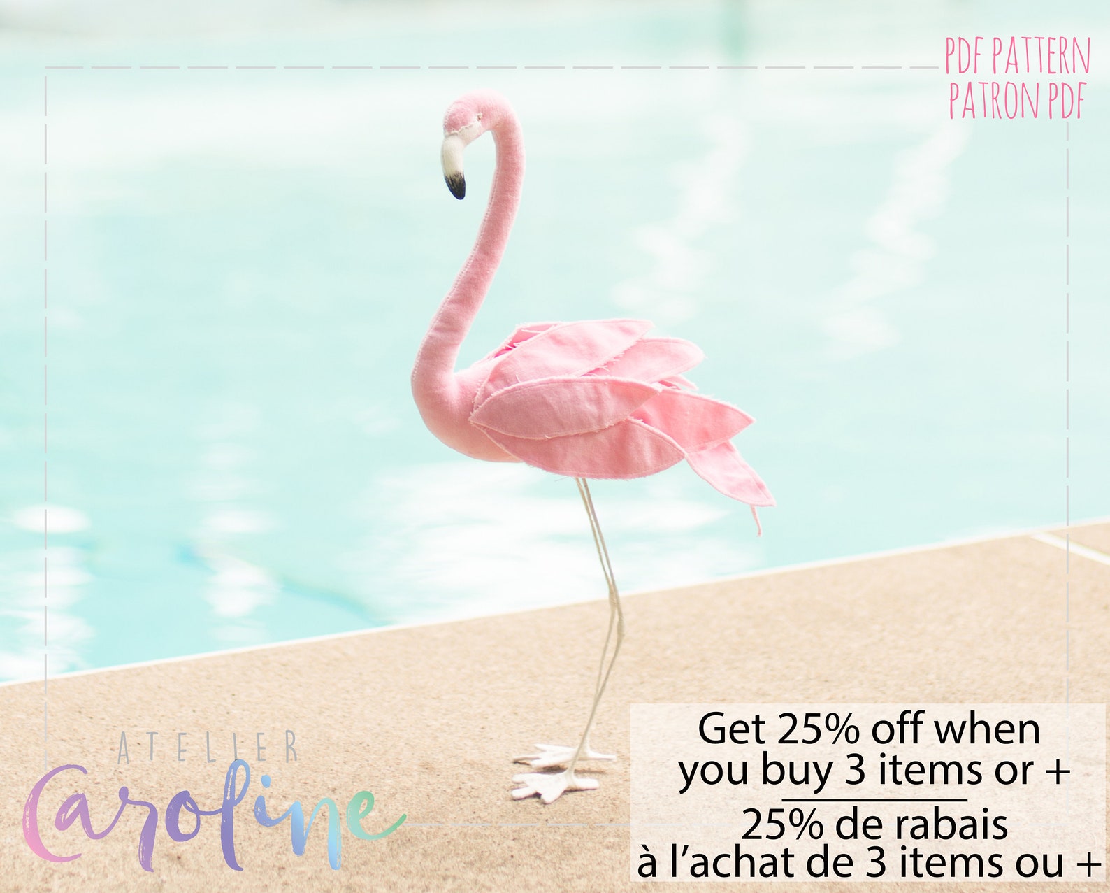 Downloadable Pink Flamingo Sewing Pattern - Etsy