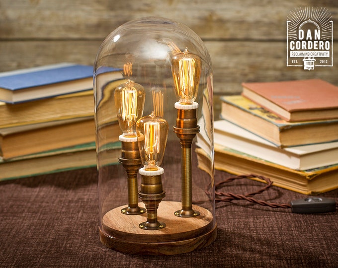 Meter Wood Lamp With Edison Bulb. Original Old Voltmeter and Dimmer ...