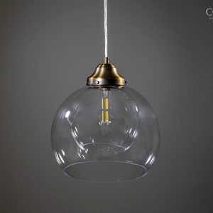 12" Double Globe Glass Pendant Light - Etsy